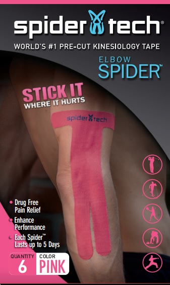 Spidertech PreCut elbow (Ellenbogen) 6er Box, pink | kinesiologisches Tape | SpiderTech ...